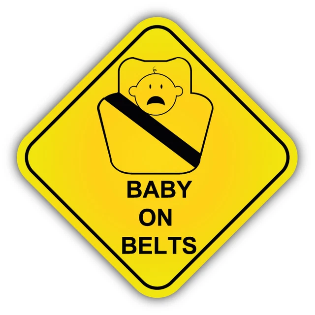 DOPASTICKER Baby On Belts Warning Sticker Decal Phone Decal Water ...