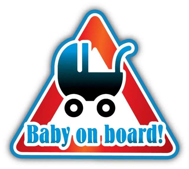DOPASTICKER Baby On Board Pram Cartoon Warning Sticker Decal Phone ...