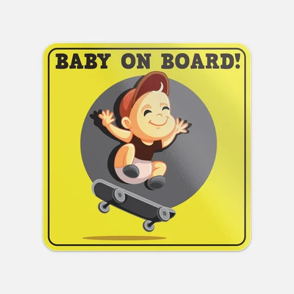 DOPASTICKER Baby On Board Skater Sticker Phone Water Bottle Stickers ...