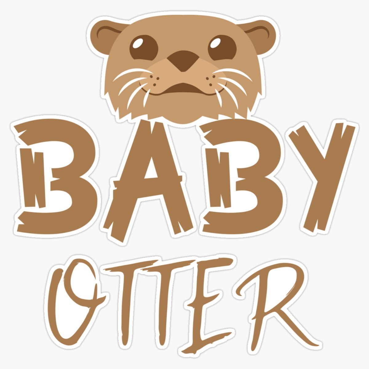 DOPASTICKER Baby Otter (With Matching Mama Otter And Papa Otter ...