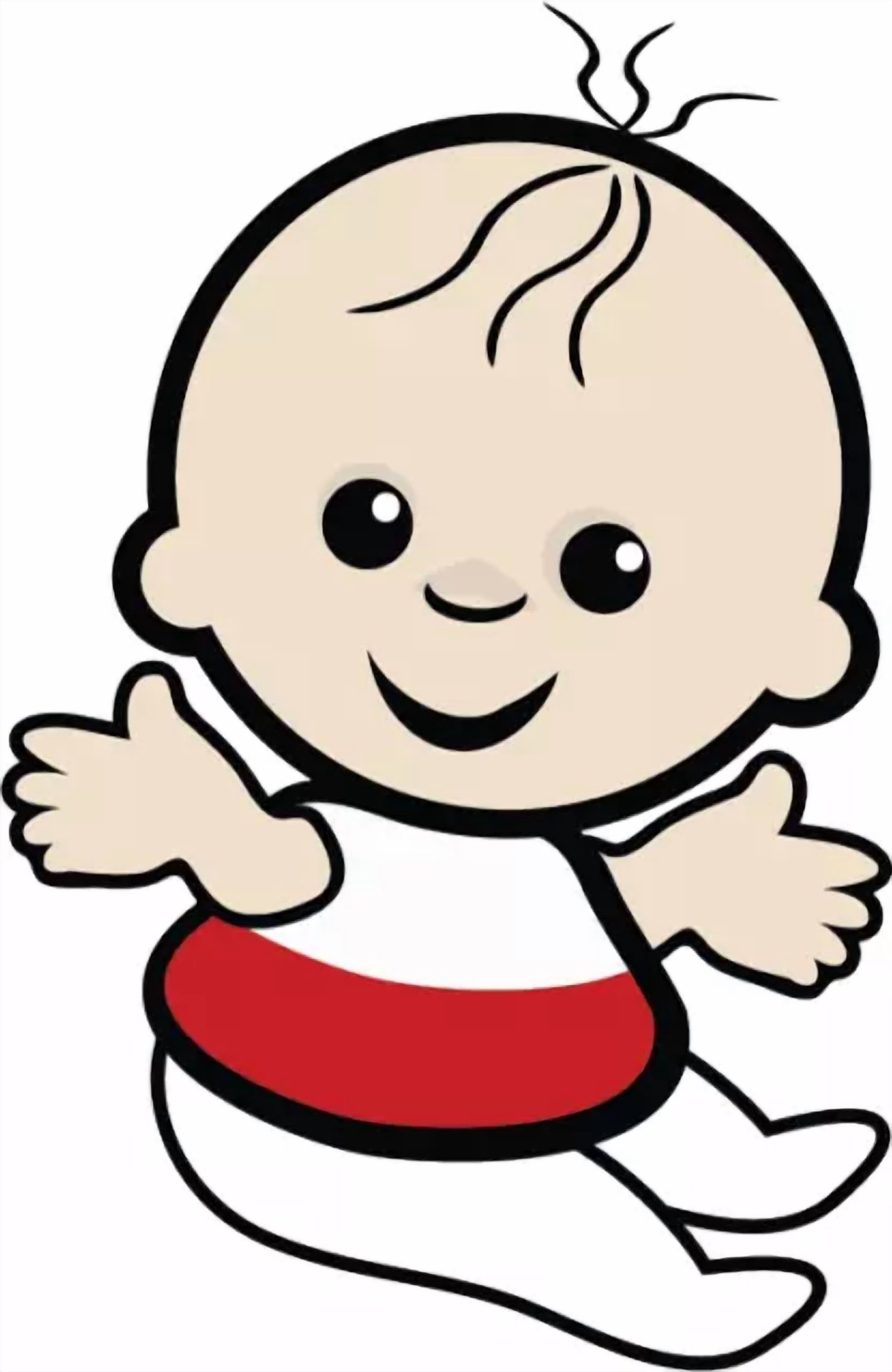 DOPASTICKER Baby Poland Flag Cartoon Sticker Decal Phone Decal Water ...