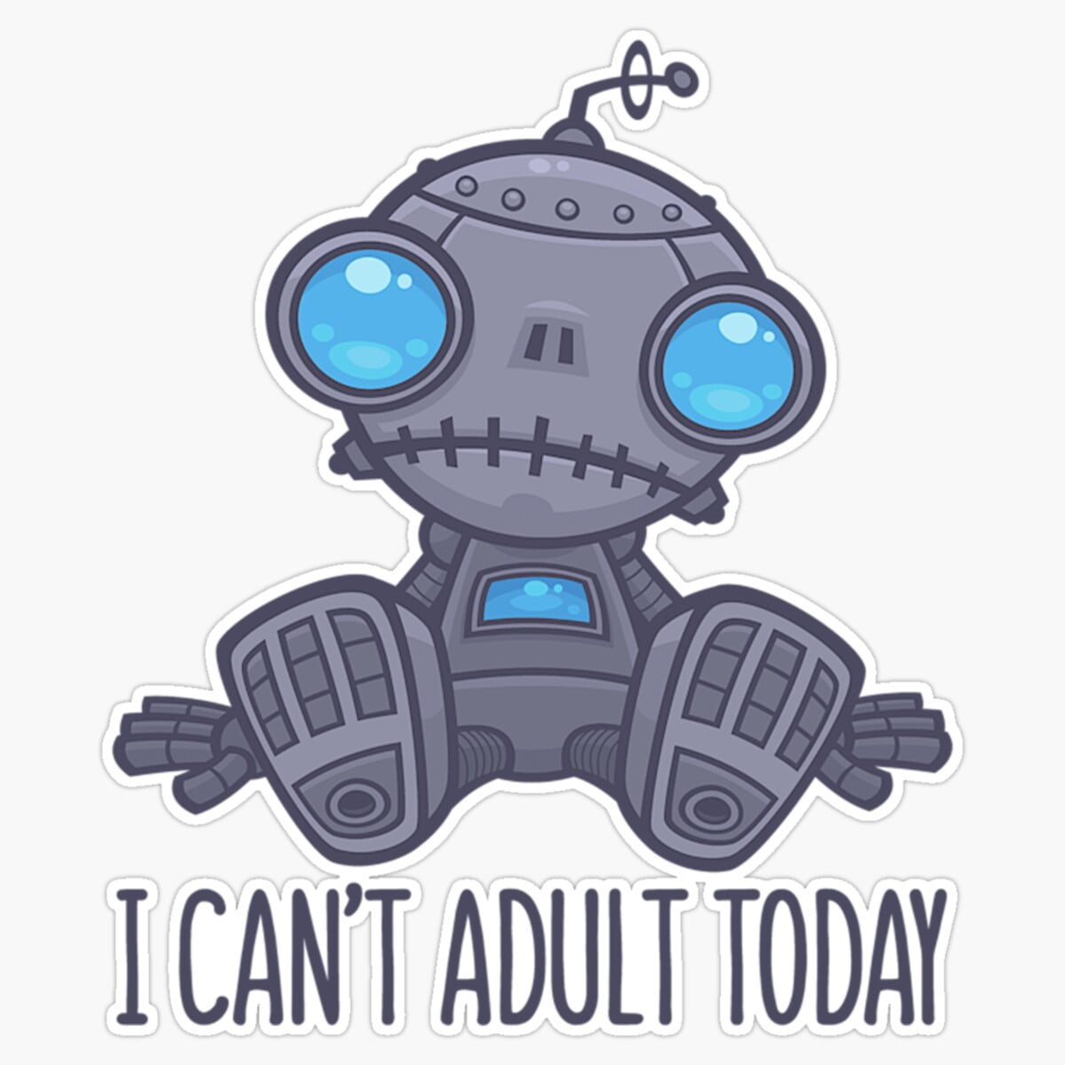 DOPASTICKER Baby Robot I Cant Today Sticker, Phone Sticker Car Sticker ...