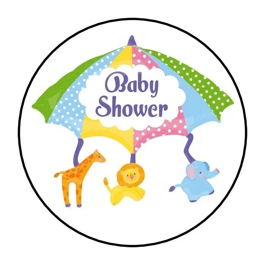 DOPASTICKER Baby Shower Stickers Jungle Zoo Animals Phone Decal Water ...