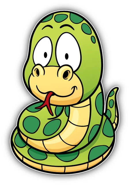 DOPASTICKER Baby Snake Cartoon Animal Sticker Decal Phone Decal Water ...