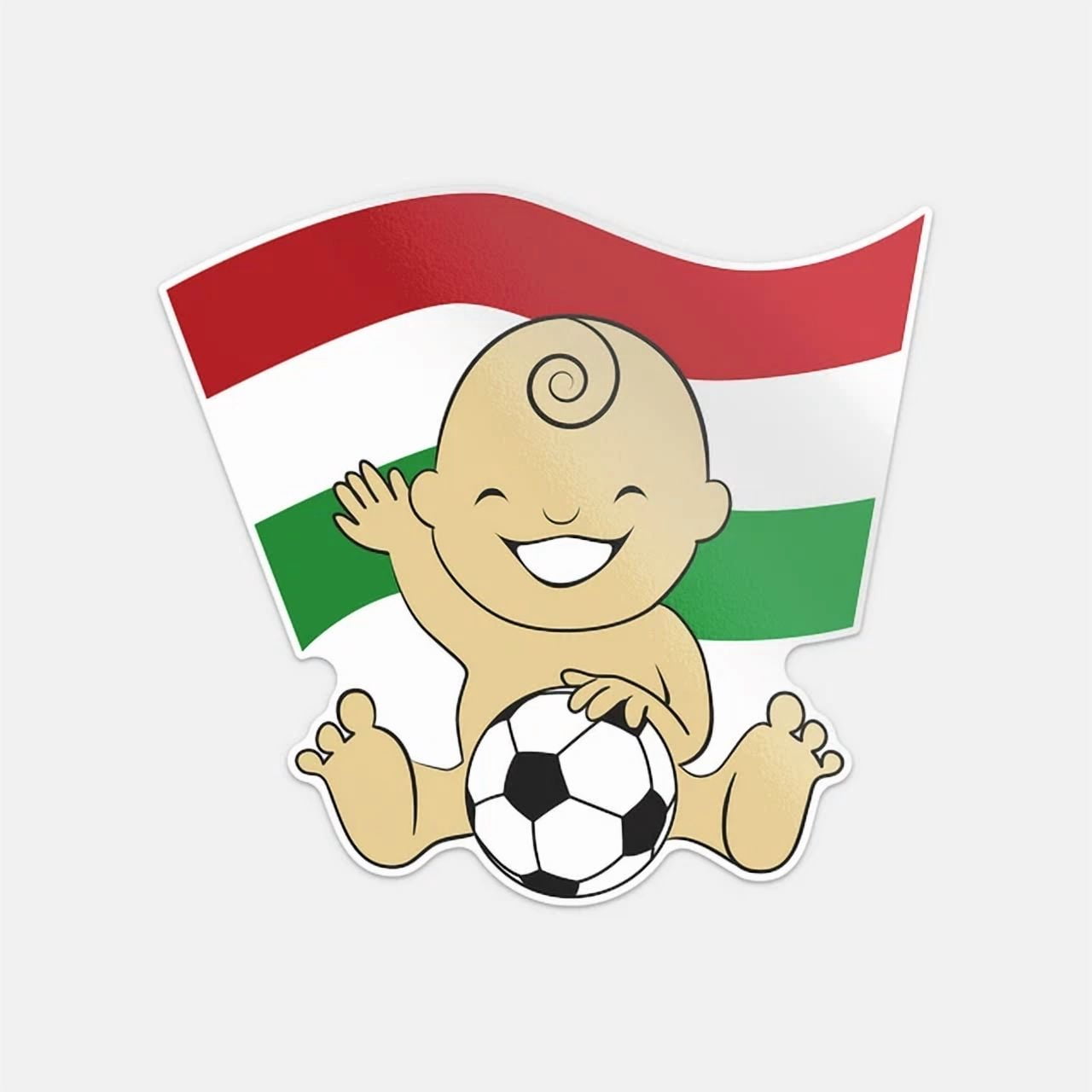 DOPASTICKER Baby Soccer Fan Hungary Flag Sticker Decal Phone Decal ...