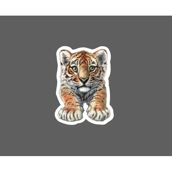 DOPASTICKER Baby Tiger Sticker Cub Cute Animal Cat Wildlife Sticker ...