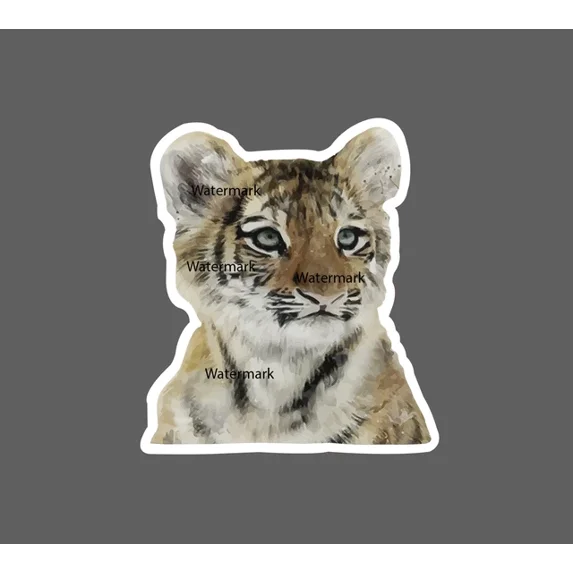 DOPASTICKER Baby Tiger Sticker Cute Cub Sticker Phone Sticker, Latop ...