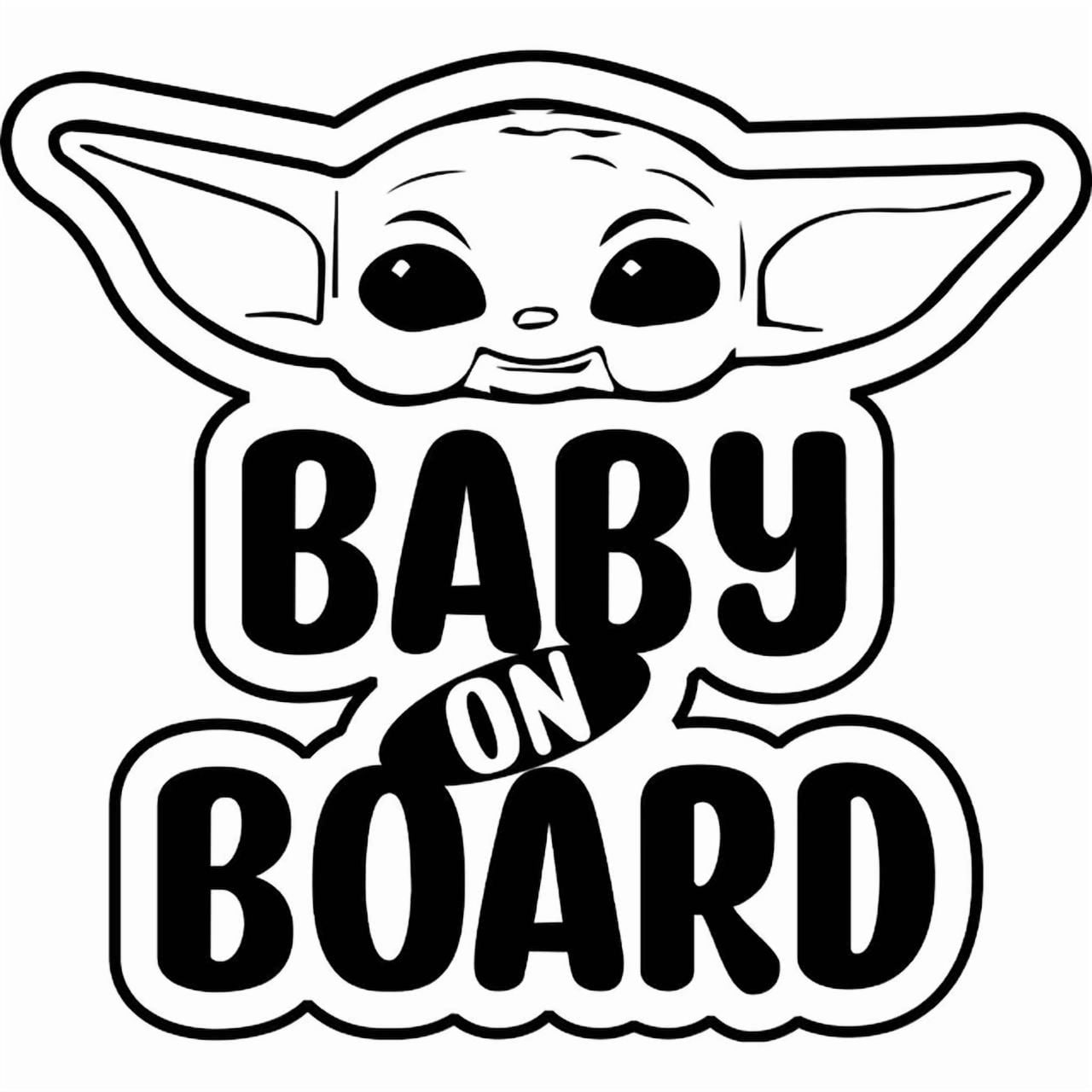 DOPASTICKER Baby Yoda On Board, Grogu, Mandalorian, Star Wars, Decal ...