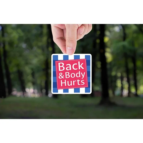 DOPASTICKER Back & Body Hurts Sticker, Bath Brand Spoof, Phone Water ...