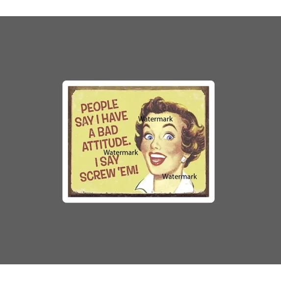 DOPASTICKER Bad Attitude Stickercrew Em' Retro Sticker Phone Sticker ...