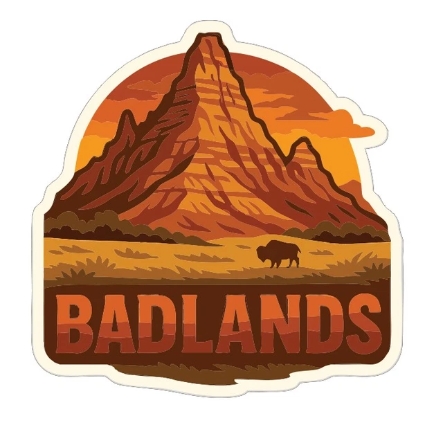 DOPASTICKER Badlands National Park Decal Sticker - Us National Parks ...