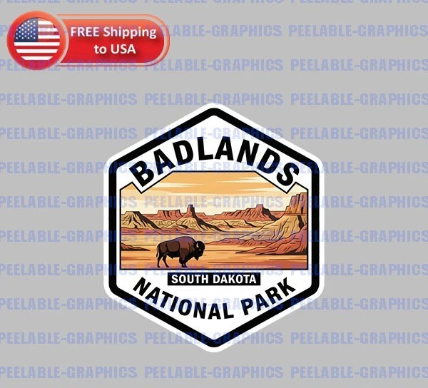DOPASTICKER Badlands National Park Tablet Luggage Sticker Travel ...