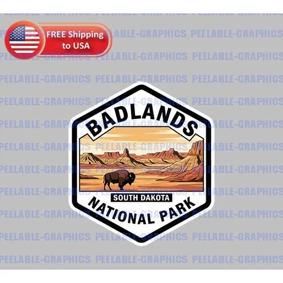 DOPASTICKER Badlands National Park Tablet Luggage Sticker Travel ...