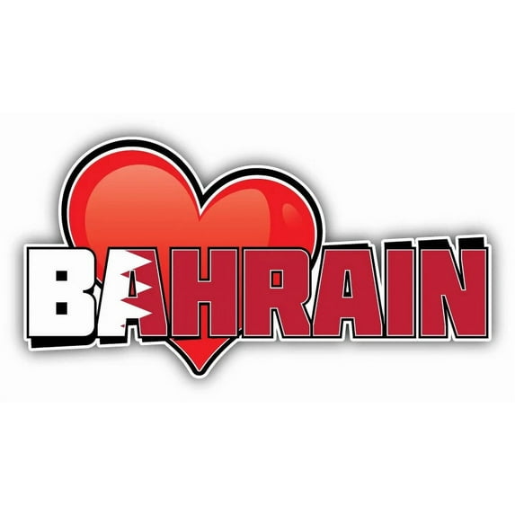 DOPASTICKER Bahrain Art Heart Flag Travel Car Bumper Sticker Waterproof ...
