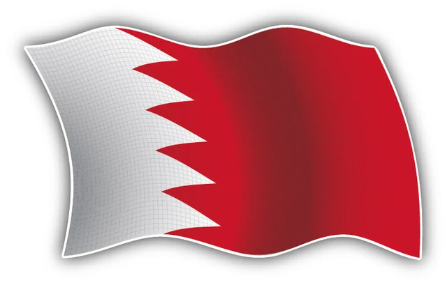DOPASTICKER Bahrain Wavy Flag Sticker Decal Phone Decal Water Bottle ...
