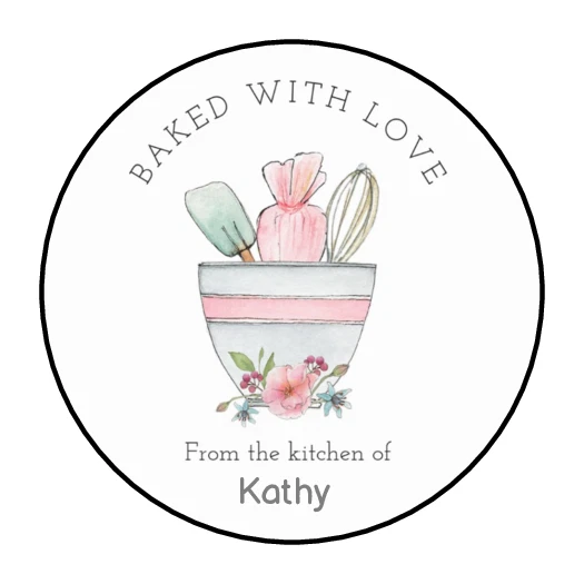 DOPASTICKER Baked With Love From The Kitchen Of Stickers Favors Baking ...