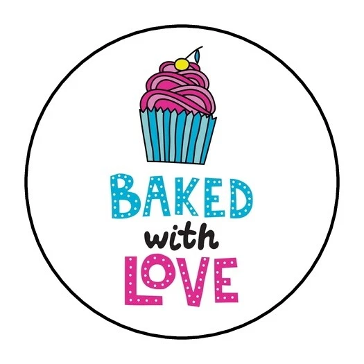 DOPASTICKER Baked With Love Stickers Baking Cupcake Phone Decal Water ...