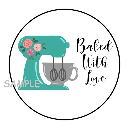 DOPASTICKER Baked With Love Stickers Gifts Baking Phone Decal Water ...