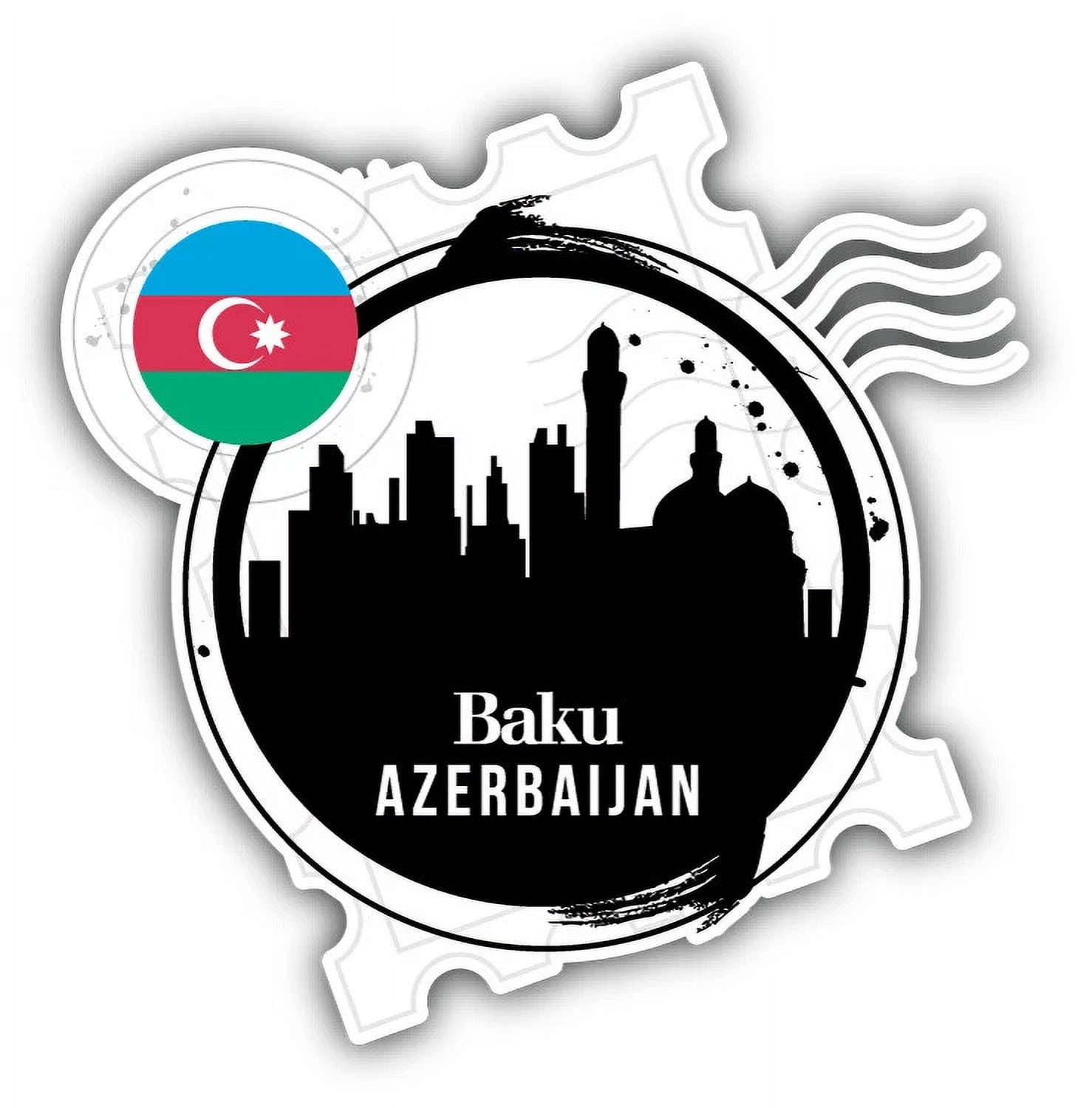 DOPASTICKER Baku Azerbaijan Postmark Car Bumper Sticker Decal Gift You ...