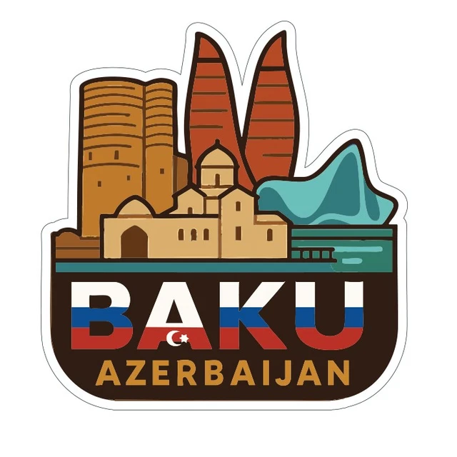 DOPASTICKER Baku Azerbaijan Sticker Decal City Skyline Landmark Design ...