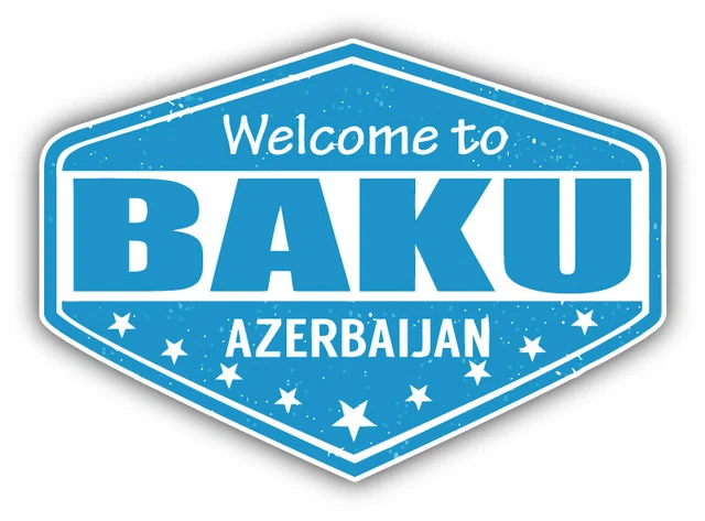 DOPASTICKER Baku City Azerbaijan Grunge Travel Sticker Decal Phone ...