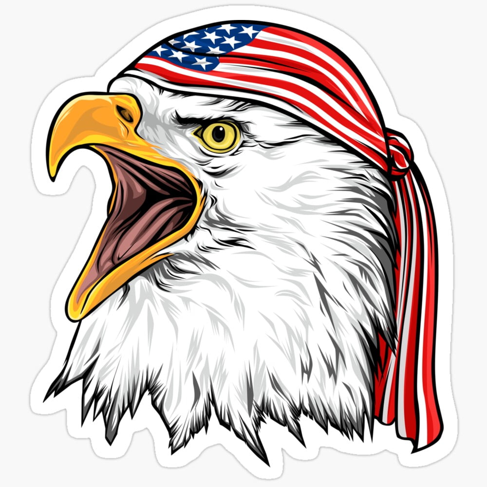 DOPASTICKER Bald Eagle 4Th Of July Independence Day Sticker Phone Decal ...