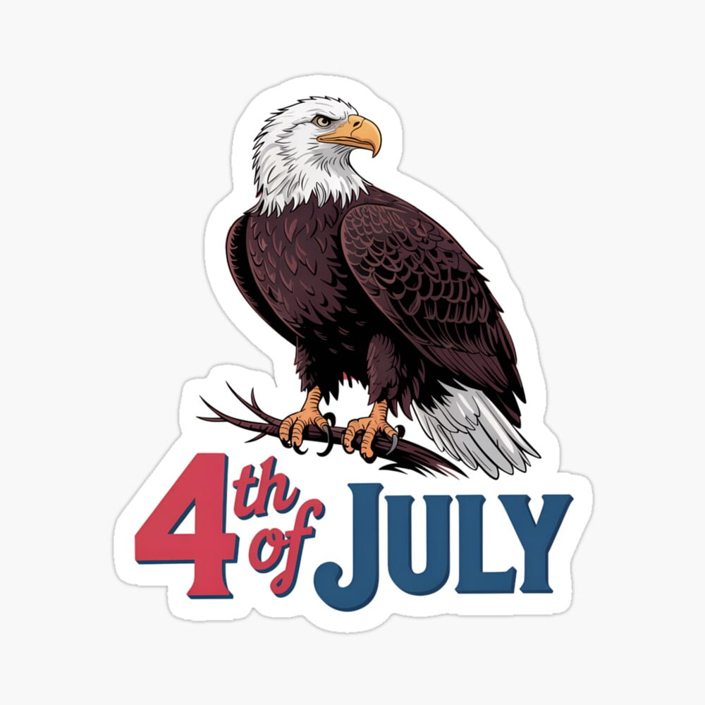 DOPASTICKER Bald Eagle 4Th Of July Patriotic Art Sticker Phone Decal ...