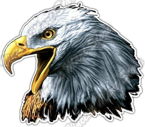DOPASTICKER Bald Eagle Head Usa America Bird Mascot Car Sticker Decal ...