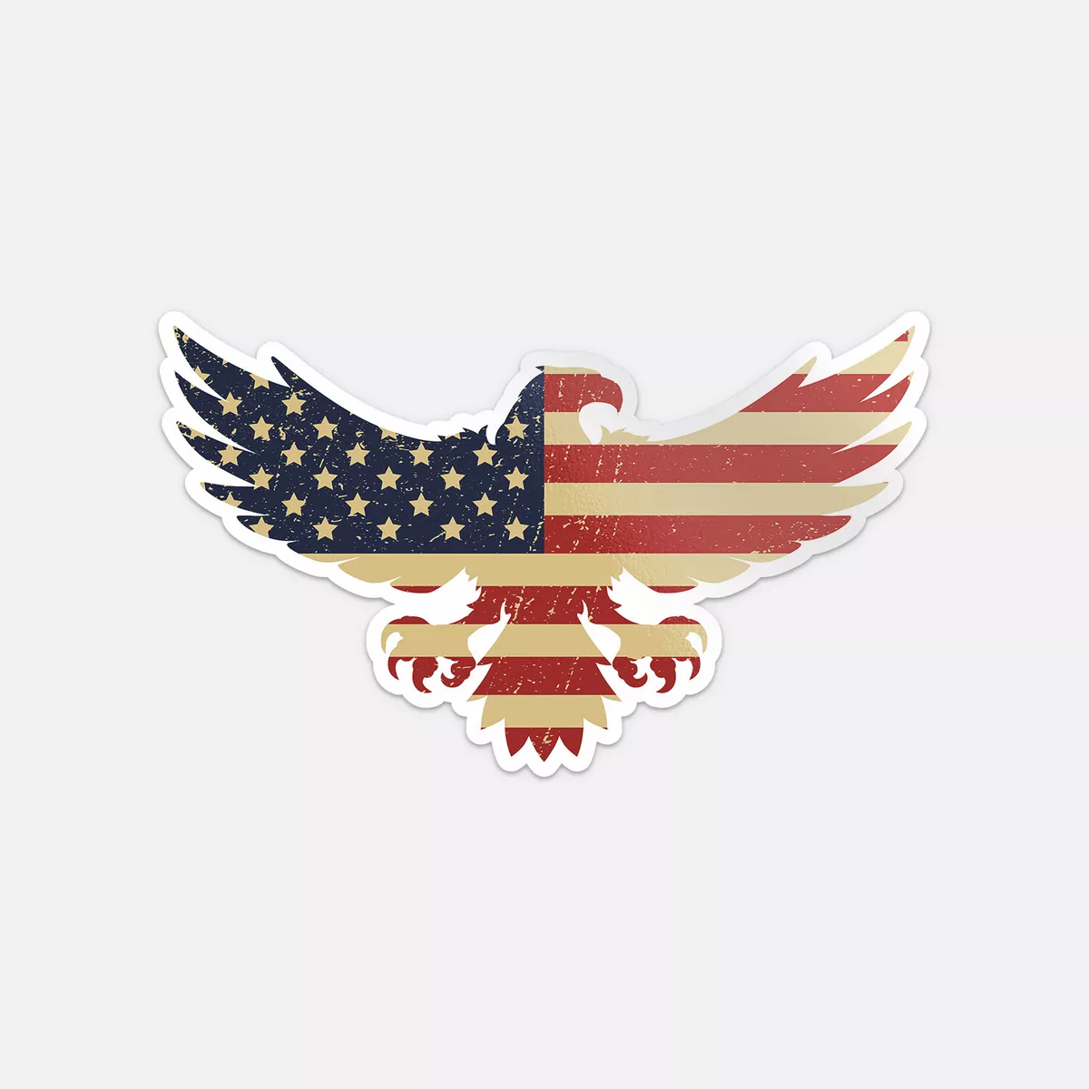 DOPASTICKER Bald Eagle Usa America Flag Car Bumper Sticker Waterproof ...