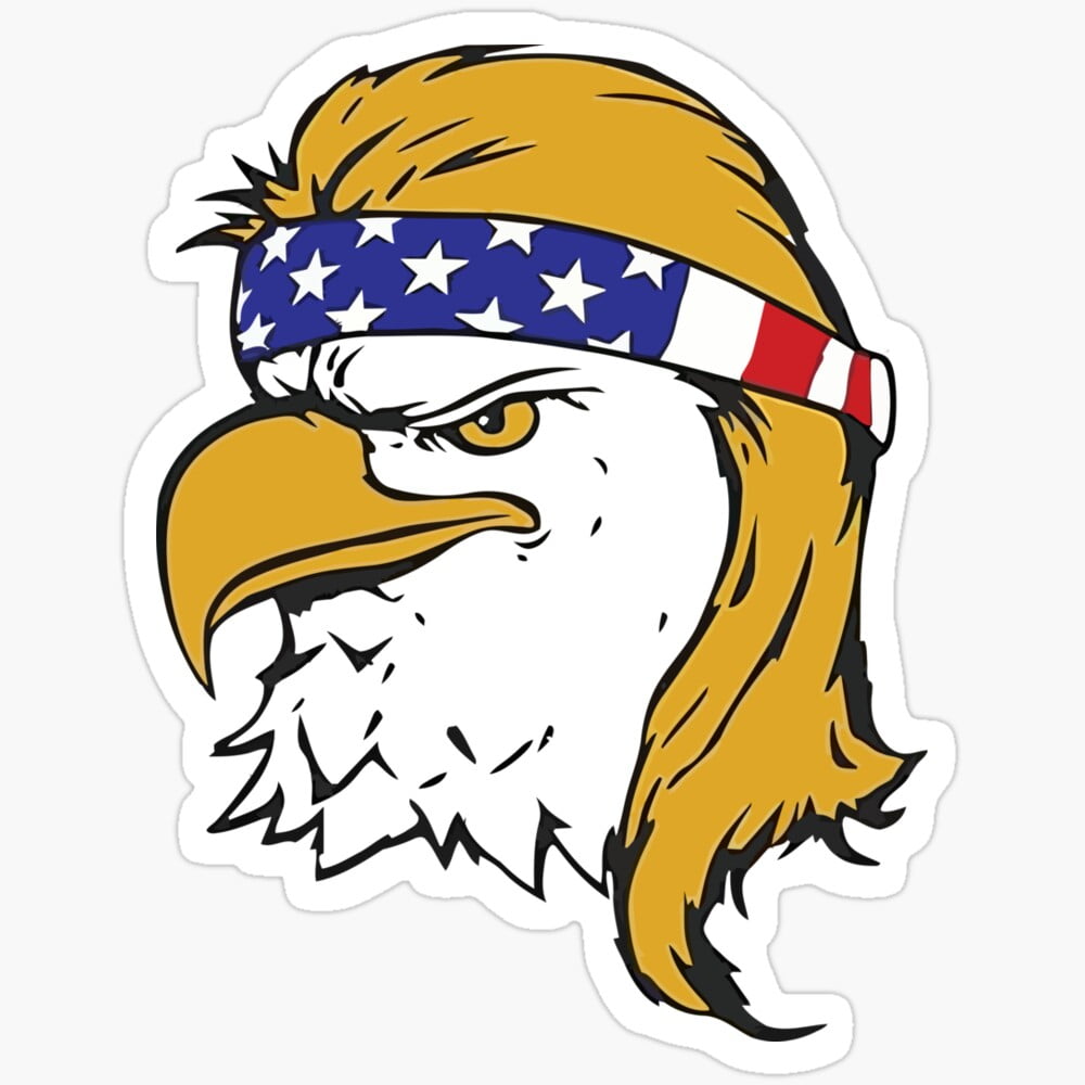DOPASTICKER Bald Eagle Usa Independence Day Sticker Fourth Of July ...