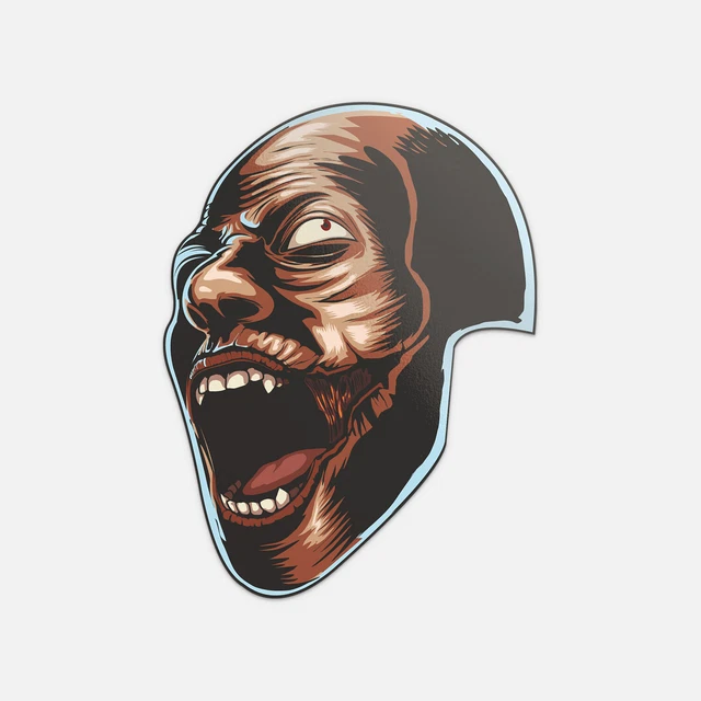 DOPASTICKER Bald Zombie Head Sticker Decal Phone Decal Water Bottle ...