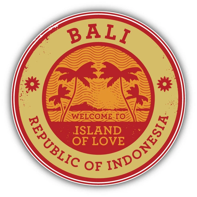 DOPASTICKER Bali Island Indonesia Travel Stamp Sticker Decal Phone ...
