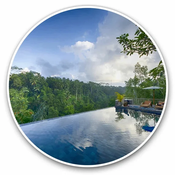 DOPASTICKER Bali Resort Infinity Pool Paradise Cool Gift Decorative Laptop, Phone Stickers ...