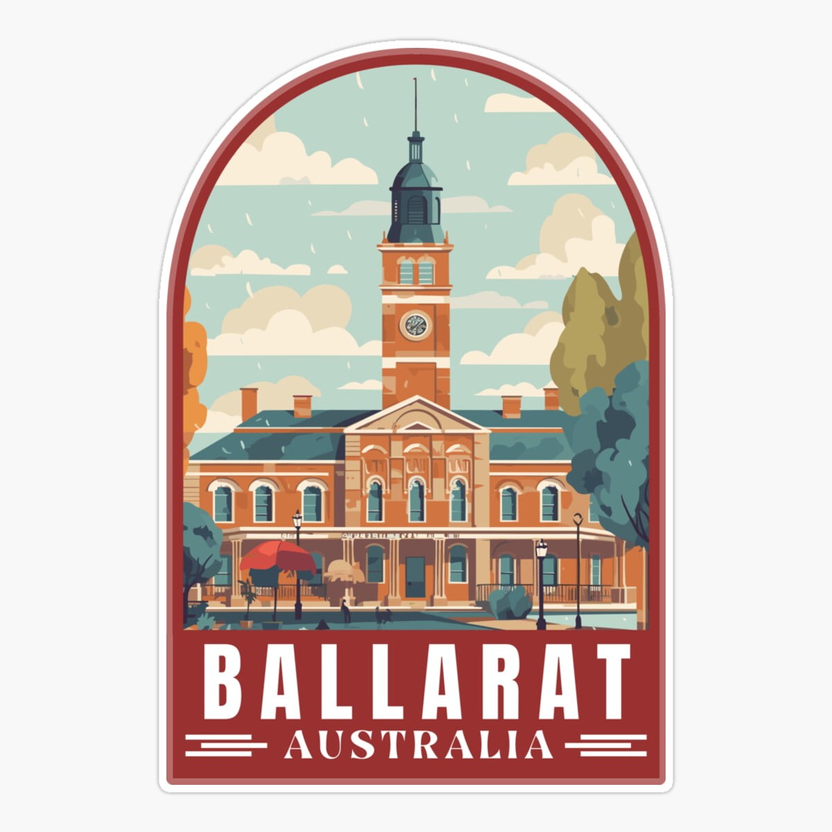 DOPASTICKER Ballarat In Victoria Australia Art Travel Landscape Sticker ...