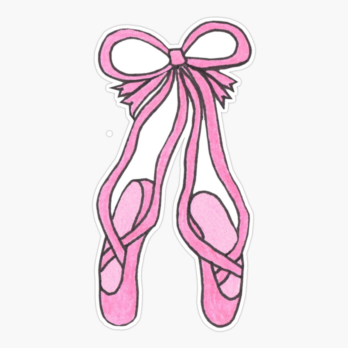 DOPASTICKER Ballet Slippers With Bow Sticker, Phone Sticker Car Sticker ...