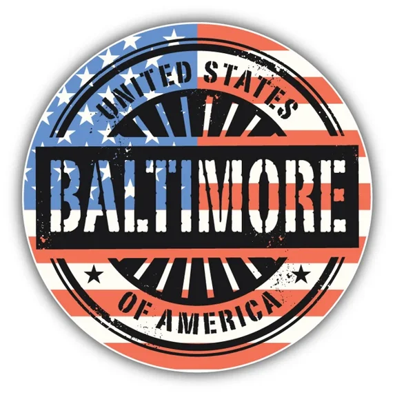 DOPASTICKER Baltimore City Usa Flag Grunge Sticker Decal Phone Decal ...