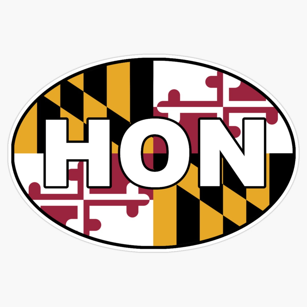 DOPASTICKER Baltimore Hon Maryland State Flag Oval Goin Down The Ocean ...