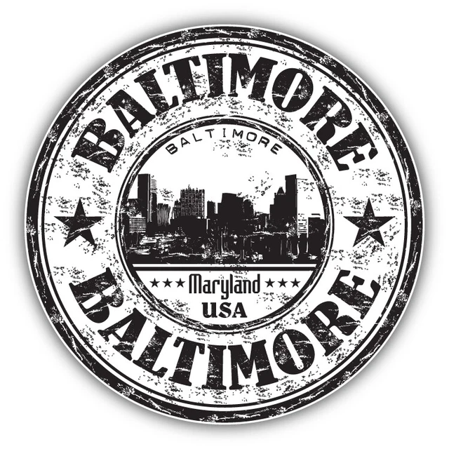 DOPASTICKER Baltimore Maryland Usa Rubber Stamp Sticker Decal Phone ...