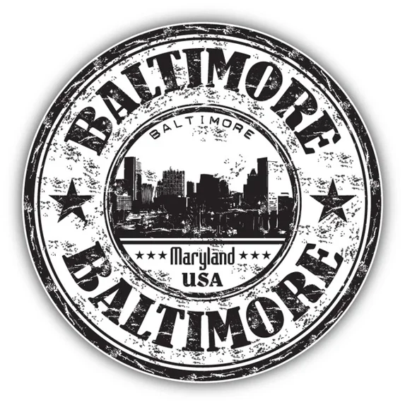 DOPASTICKER Baltimore Maryland Usa Rubber Stamp Sticker Decal Phone ...
