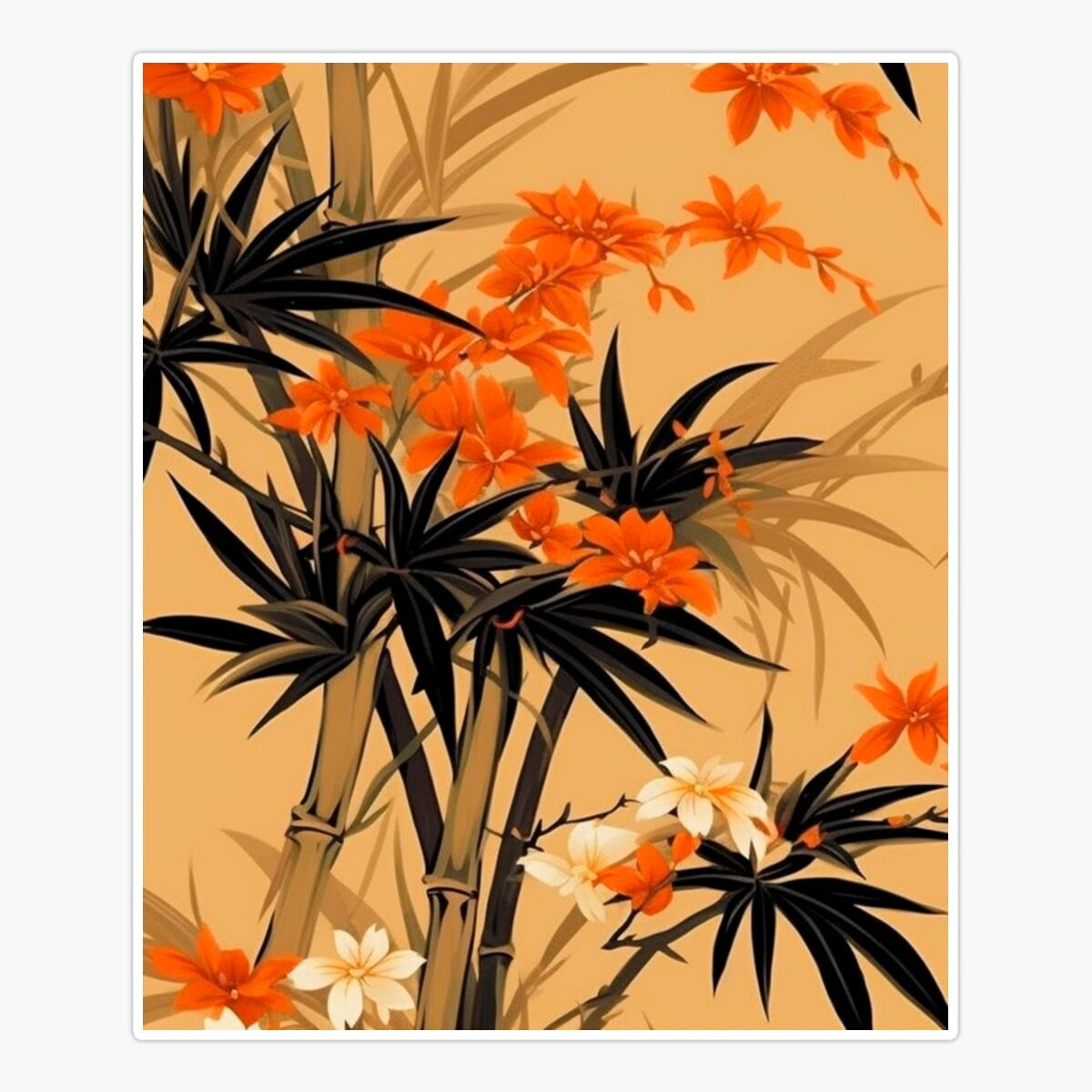 DOPASTICKER Bamboo. Traditional Japanese Pattern. Sticker, Phone ...