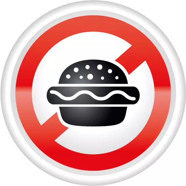 DOPASTICKER Ban Stop Sign No Burger Food Sticker Decal Phone Decal ...
