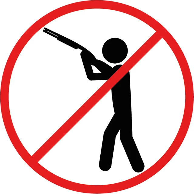 DOPASTICKER Ban Stop Sign No Hunt No Shutting Sticker Decal Phone Decal ...