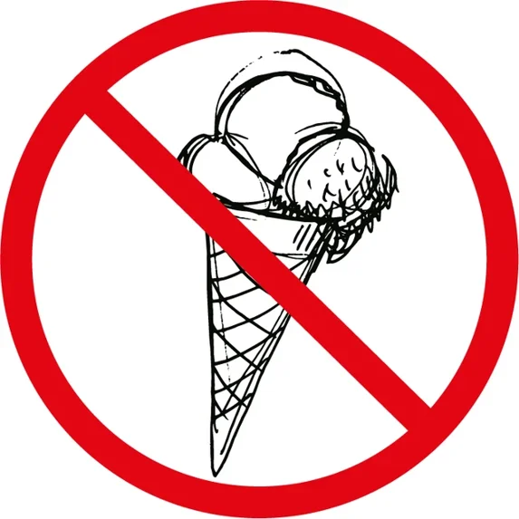 DOPASTICKER Ban Stop Sign No Ice Cream Sticker Decal Phone Decal Water ...