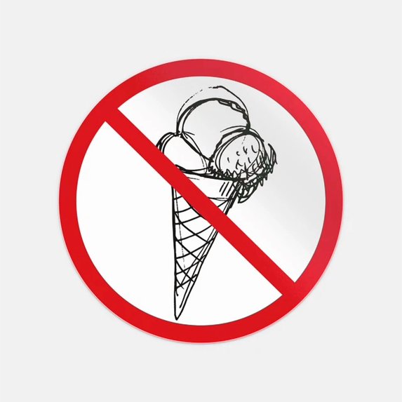 DOPASTICKER Ban Stop Sign No Icecream Sticker Decal Phone Decal Water ...