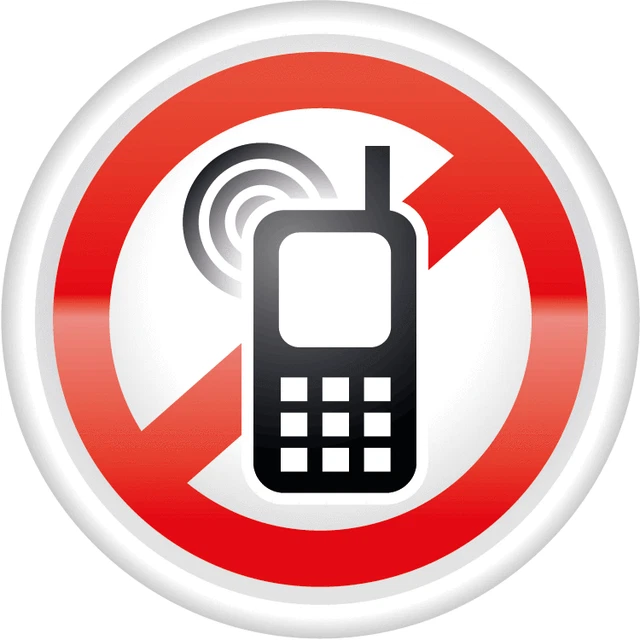 DOPASTICKER Ban Stop Sign No Mobile Phones Sticker Decal Phone Decal ...