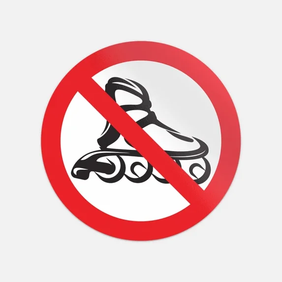 DOPASTICKER Ban Stop Sign No Skating Sticker Decal Phone Decal Water ...