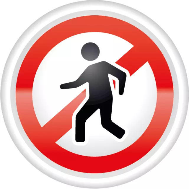 DOPASTICKER Ban Stop Sign No Walking Sticker Decal Phone Decal Water ...