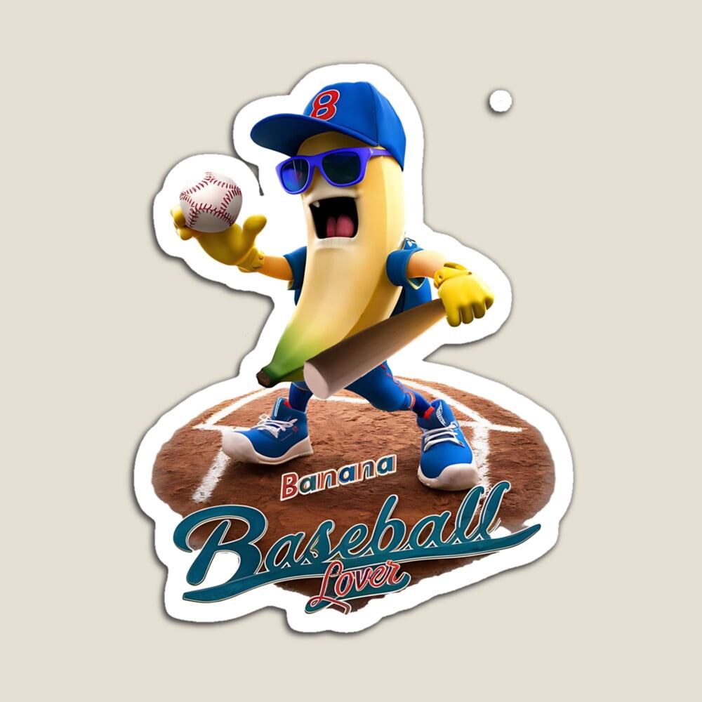 DOPASTICKER Banana Baseball - Banana Baseball Lover Sticker Hot ...