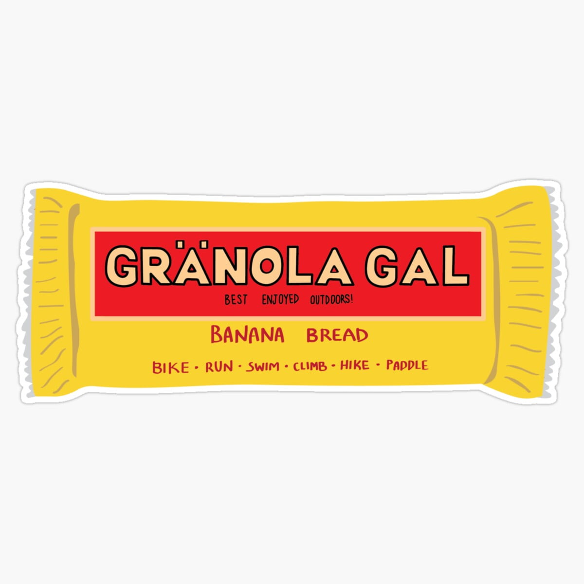 DOPASTICKER Banana Bread Granola Gal Bar Sticker, Phone Sticker Car ...