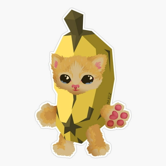 DOPASTICKER Banana Cat Sticker, Phone Sticker Water Bottle Sticker Car ...